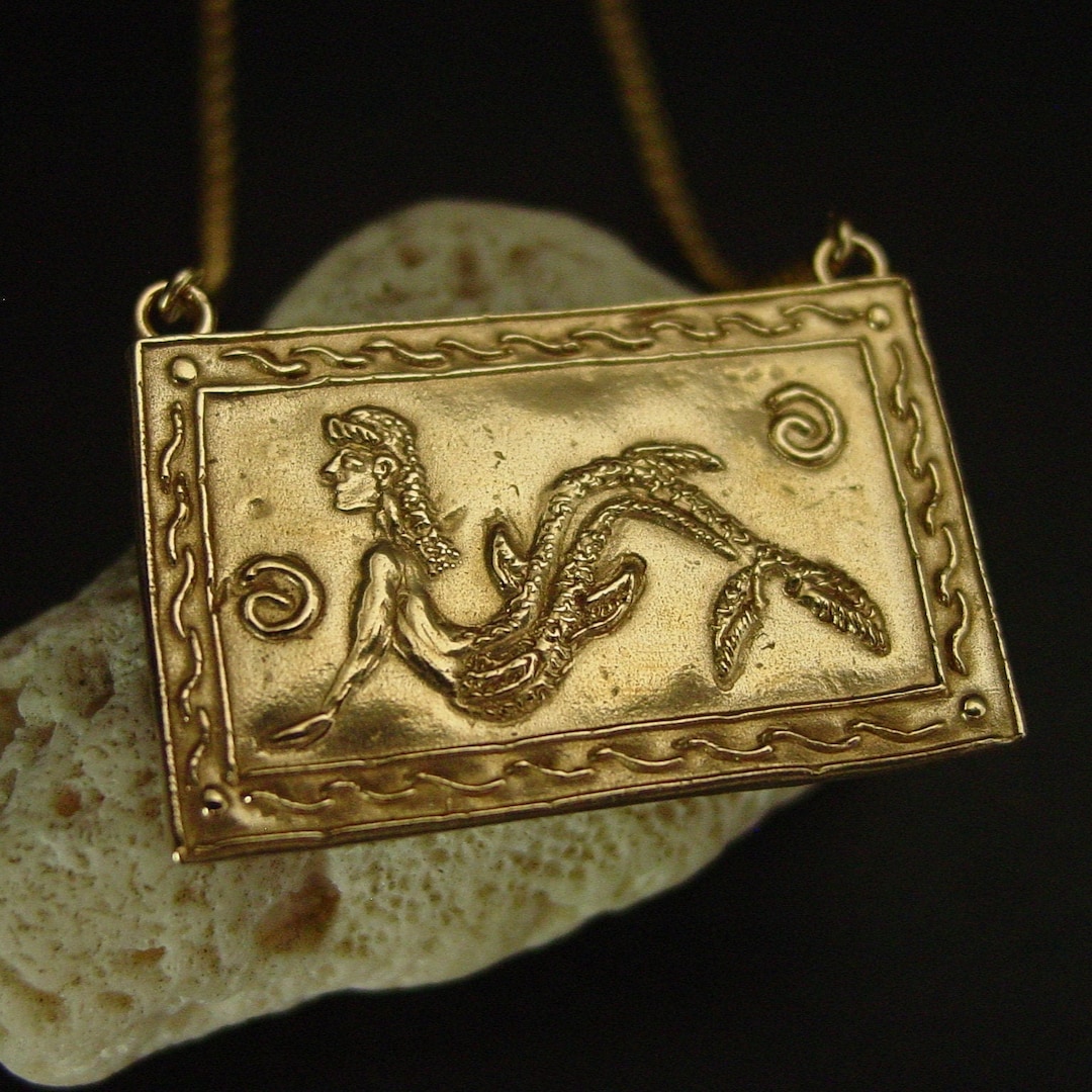 Etruscan Mermaid Necklace - Hand Carved Siren - Etruscan Jewelry ...