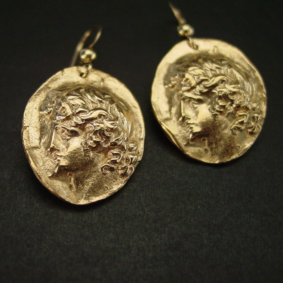 Apollo Earrings: Handcrafted Ancient Rome Antique Cameo Jewelry - Etsy