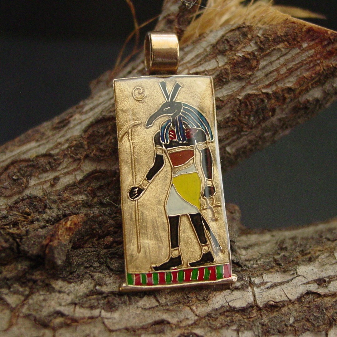 Set Egyptian God of Chaos Pendant Necklace Hand Carved and Painted ...
