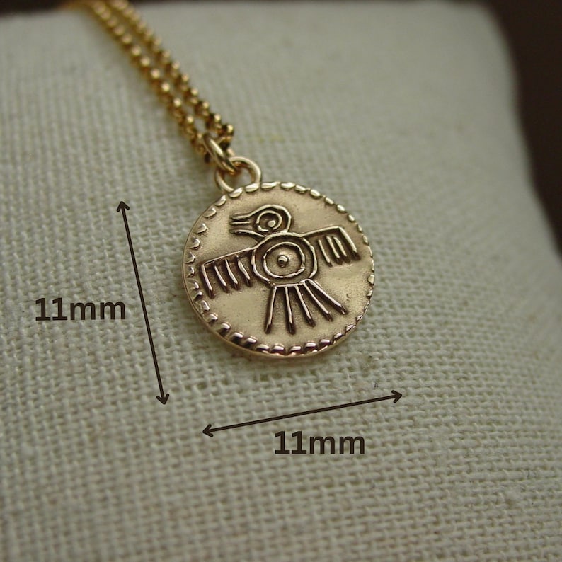 Quetzal Necklace: Hand Carved Bronze Aztec Bird Pendant With Gold ...