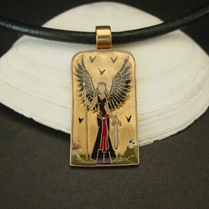 The Morrigan Pendant: Hand Carved Painted Crow Shapeshifter Irish ...