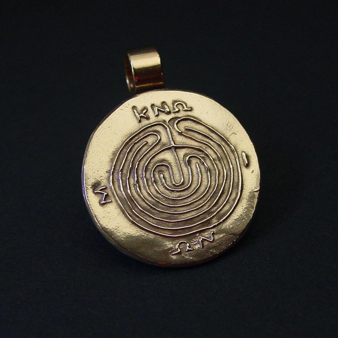 Labyrinth Necklace Circular Knossos - Hand Carved Symbol of Change ...