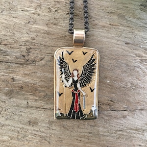 The Morrigan Pendant: Hand Carved Painted Crow Shapeshifter Irish ...