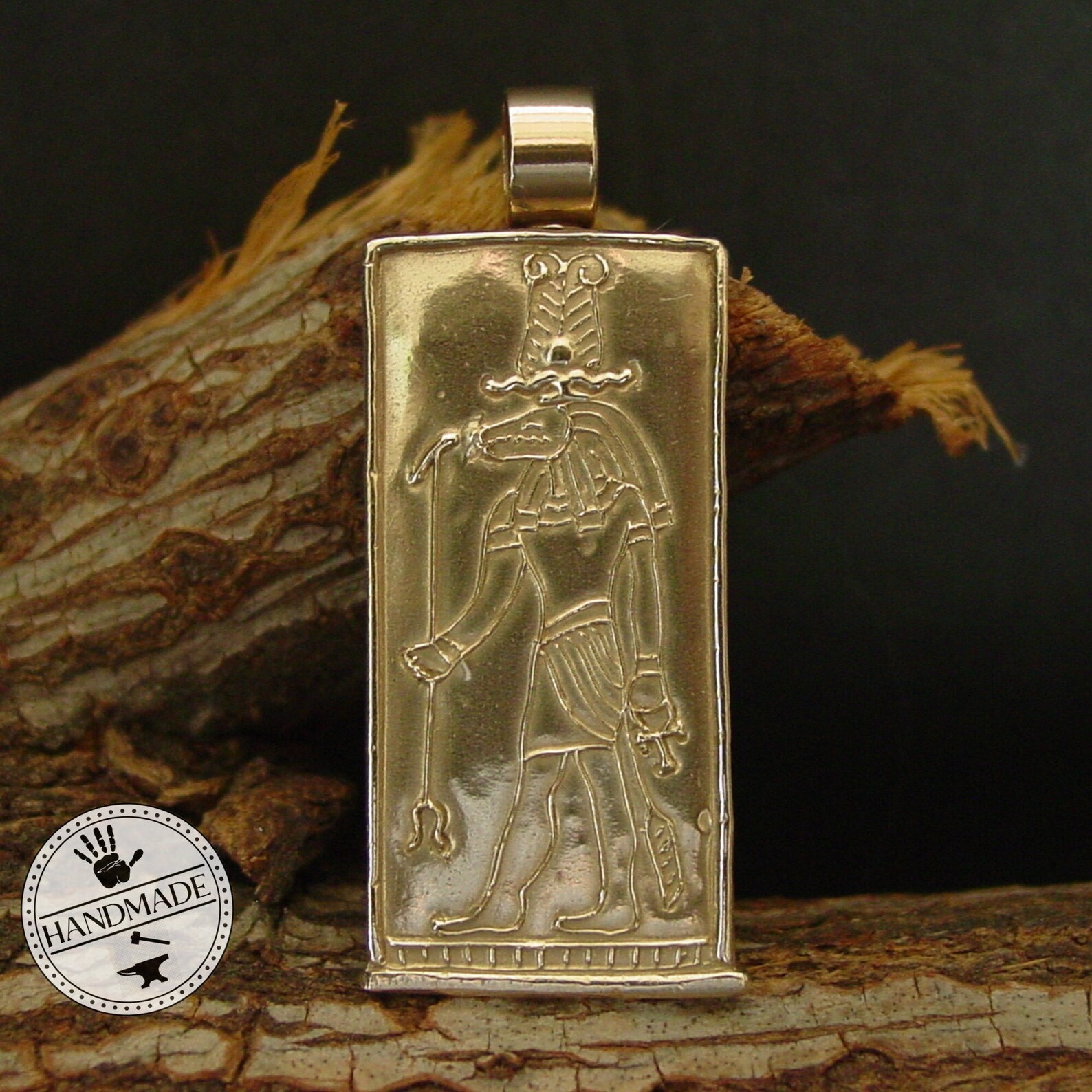 Sobek Egyptian Crocodile God Pendant Necklace - Hand Carved God of ...