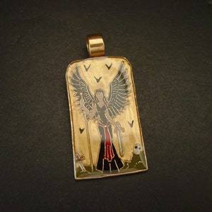 The Morrigan Pendant Hand Carved & Painted Crow Shapeshifter Celtic ...