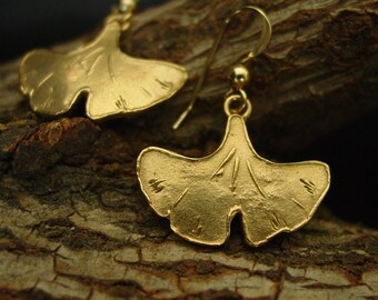 Gingko Leaf Stainless Steel Earrings - Etsy