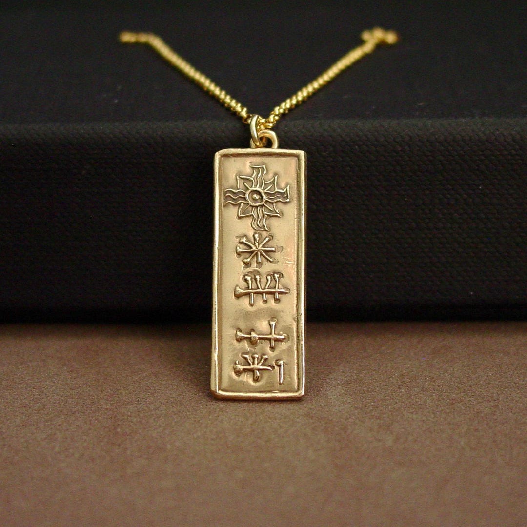 Cuneiform Ishtar Inanna Astarte Assyrian Goddess Necklace: Hand-carved ...