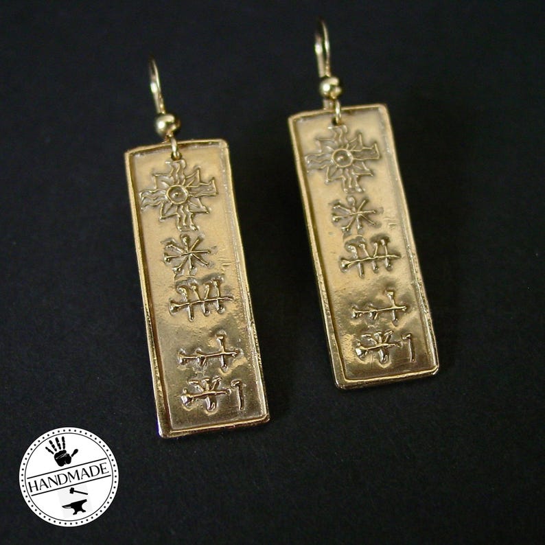 Ishtar Inanna Assyrian Goddess of Love & War Cuneiform Museum Earrings ...