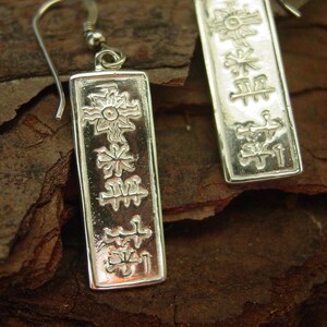 Sterling Silver Ishtar Earrings: Hand Carved Cuneiform Assyrian Goddess ...