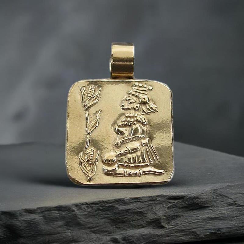 Gold Aztec Pendant - Etsy