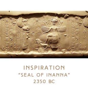 Cuneiform Ishtar Inanna Astarte Assyrian Goddess of Love & War Necklace ...