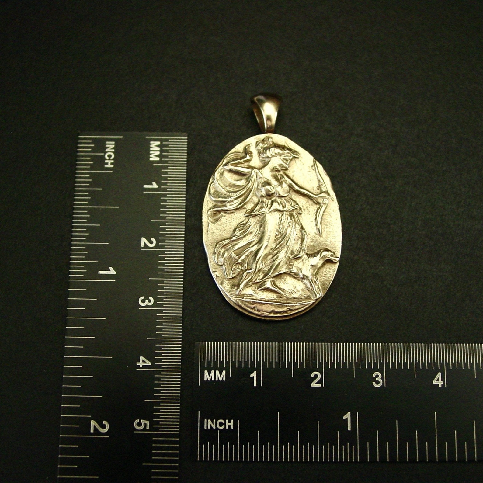 Artemis Goddess Cameo Pendant Necklace - Solid 14k Yellow GOLD ...