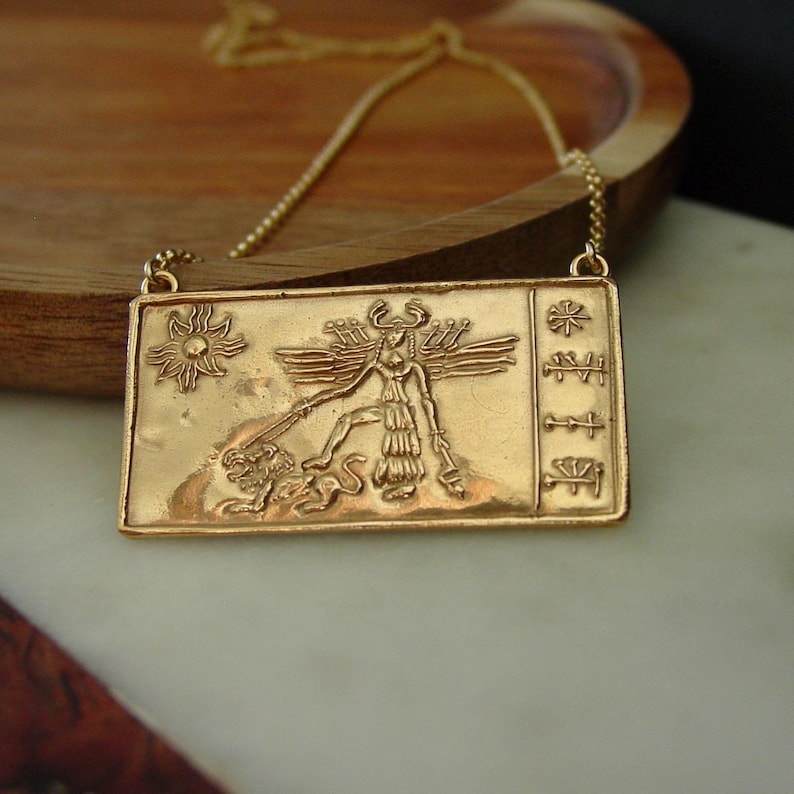 Ishtar Inanna Assyrian Goddess of Love Necklace: Hand-carved Cuneiform ...