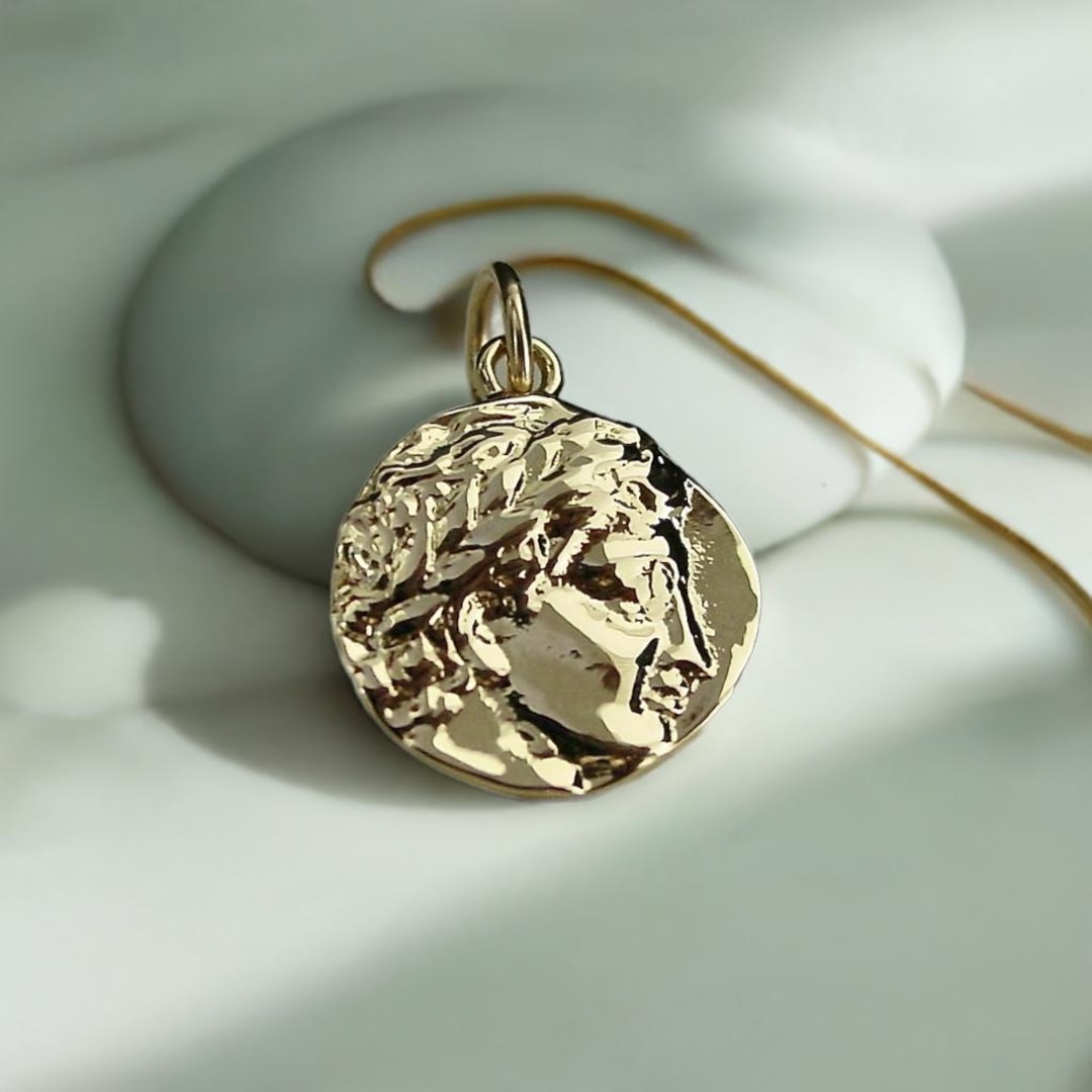 Apollo Coin Necklace: Handcrafted in SOLID 14k Gold - God of the Sun ...