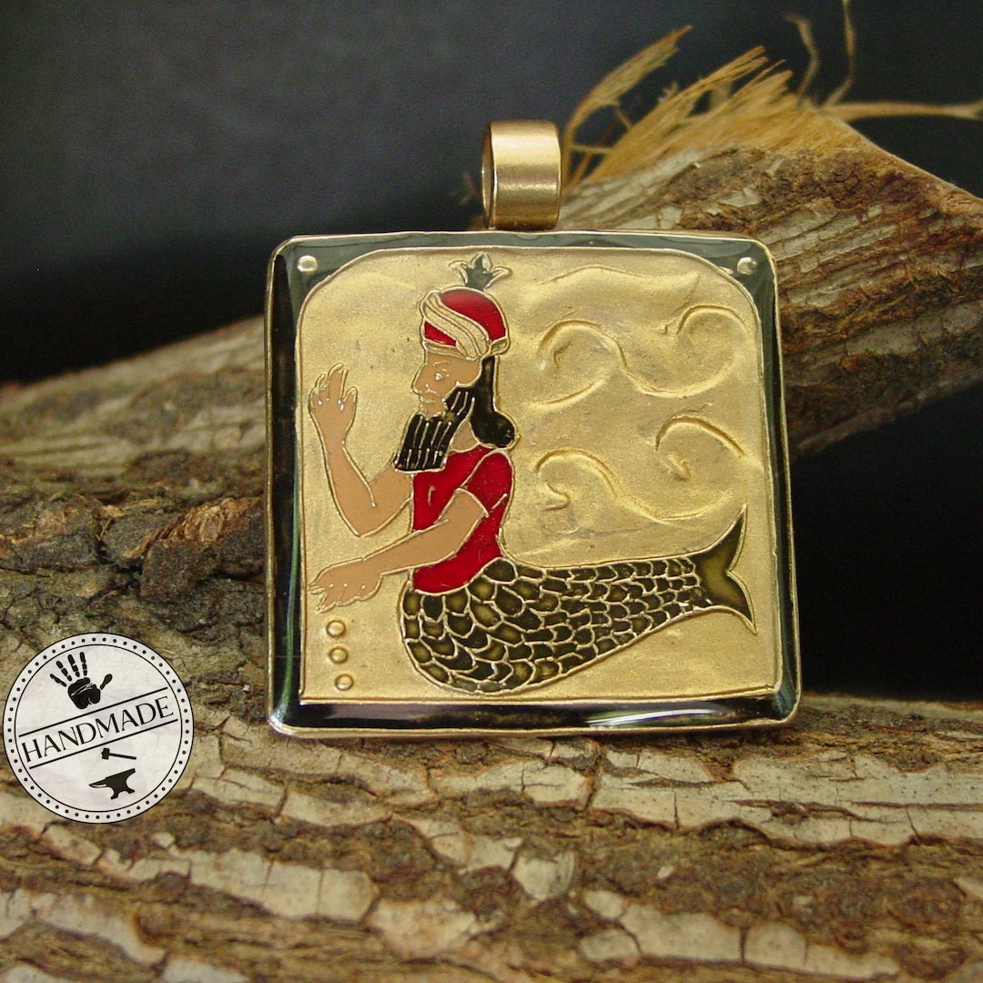 Dagon Pendant Dagan Mesopotamia Fish God of Fertility Assyrian ...