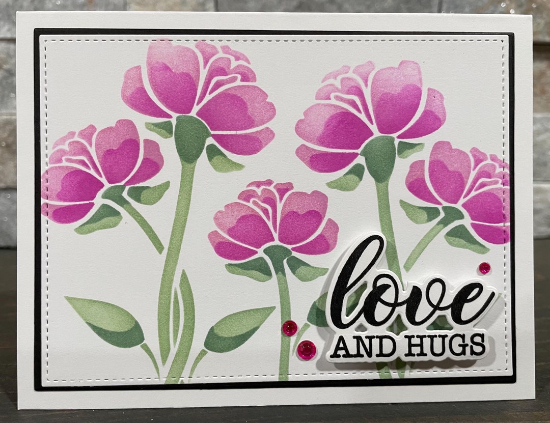 Floral Love & Hugs Greeting Card - Etsy