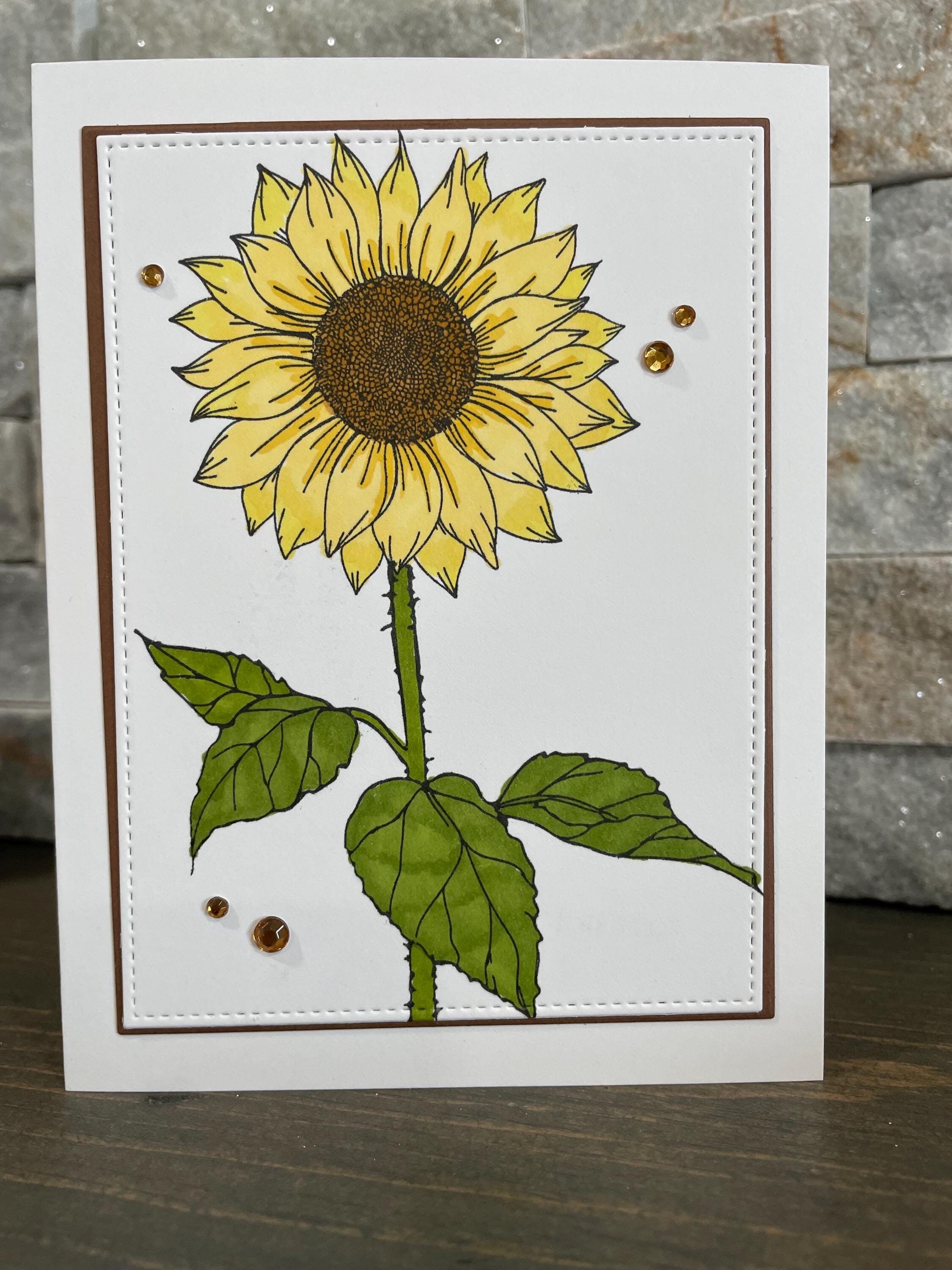Sunflower Card, Blank Inside - Etsy