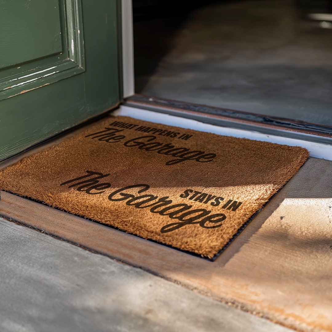What Happens in the Garage Stays in the Garage Doormat - Etsy