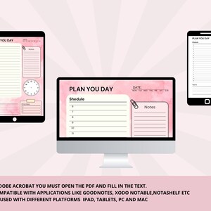 Downloadable Daily Planner Printable and Fillable PDF Digital - Etsy