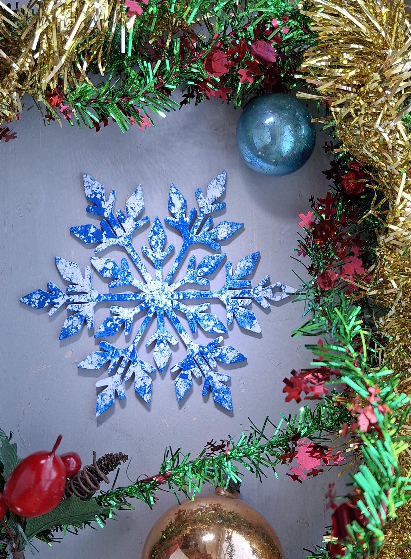 5 Inch Hand Painted Wooden Snowflake set of 12 - Etsy