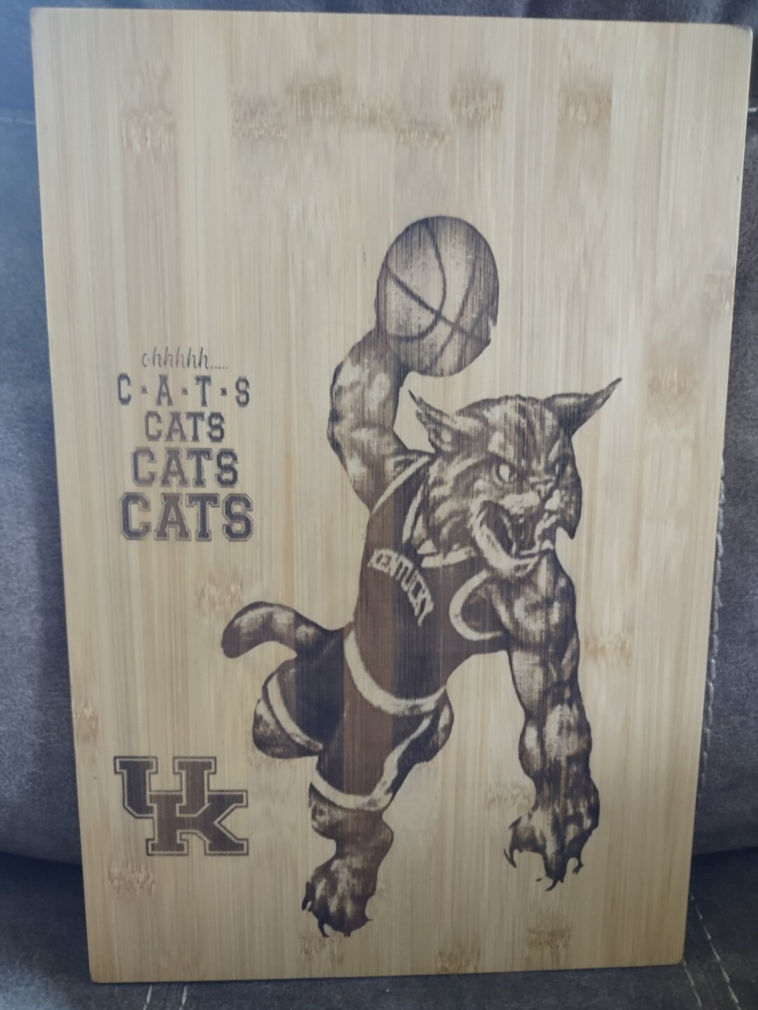 Kentucky Wildcat Laser Engraved Wall Plaque, Bamboo Butcher Block. - Etsy