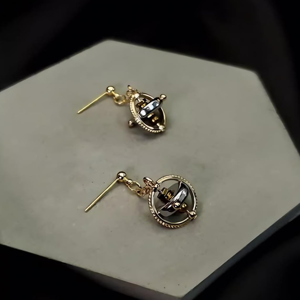 Lightweight Rotating Gyroscope Earrings, Fidget Kinetic Steampunk ...