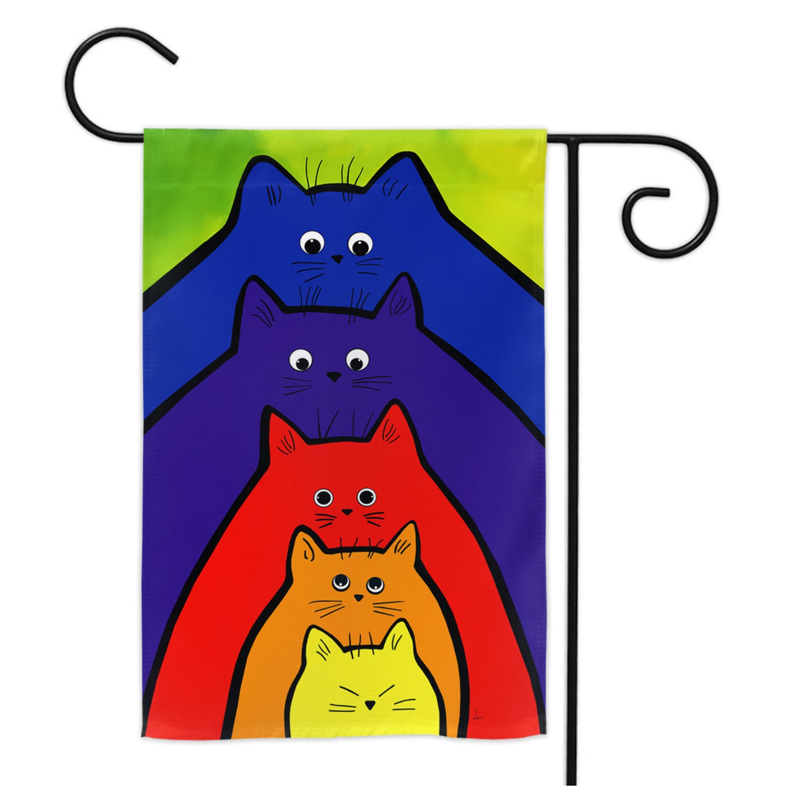 Stacking Kitties Garden Flag Cat Yard Flag Cat Flag Cat | Etsy