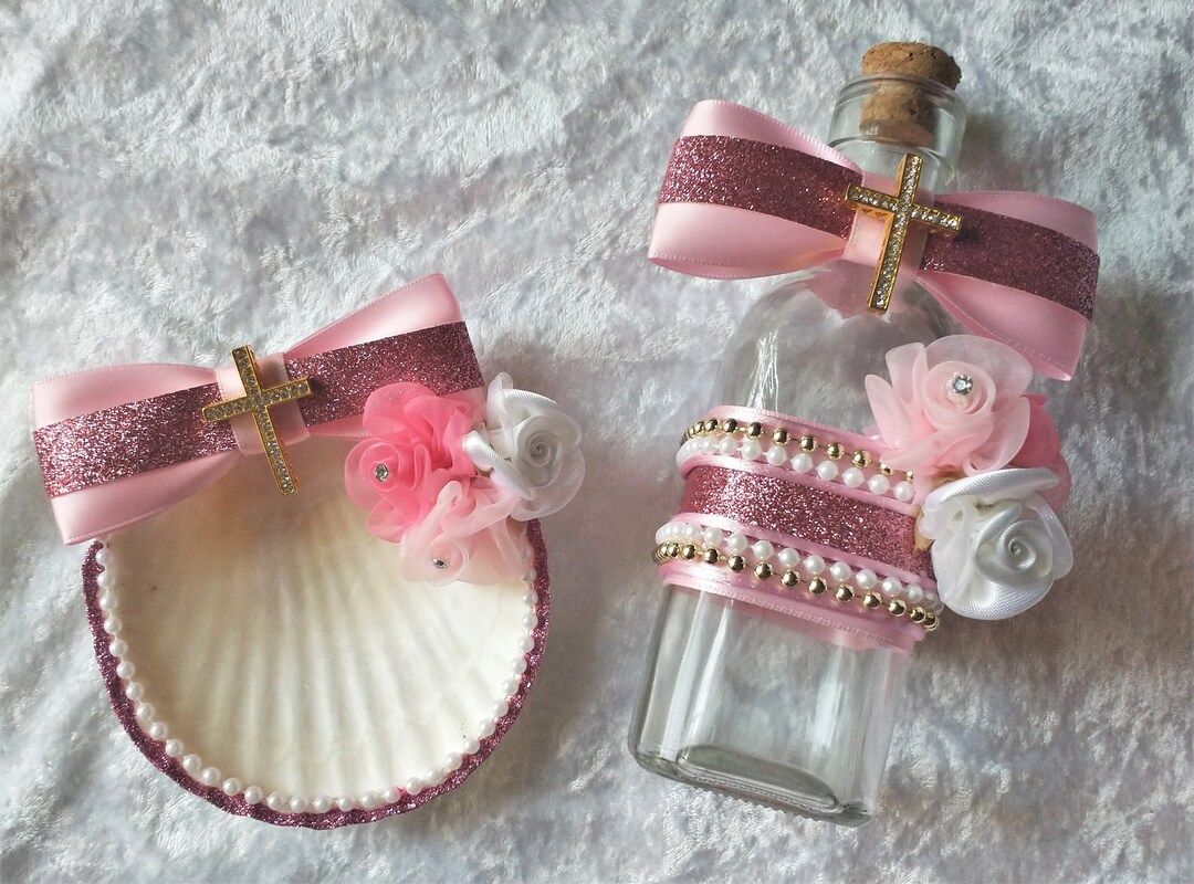 Greek Baptismal Set - Baptism Oil Bottle & Soap Dish - Greek Orthodox ...