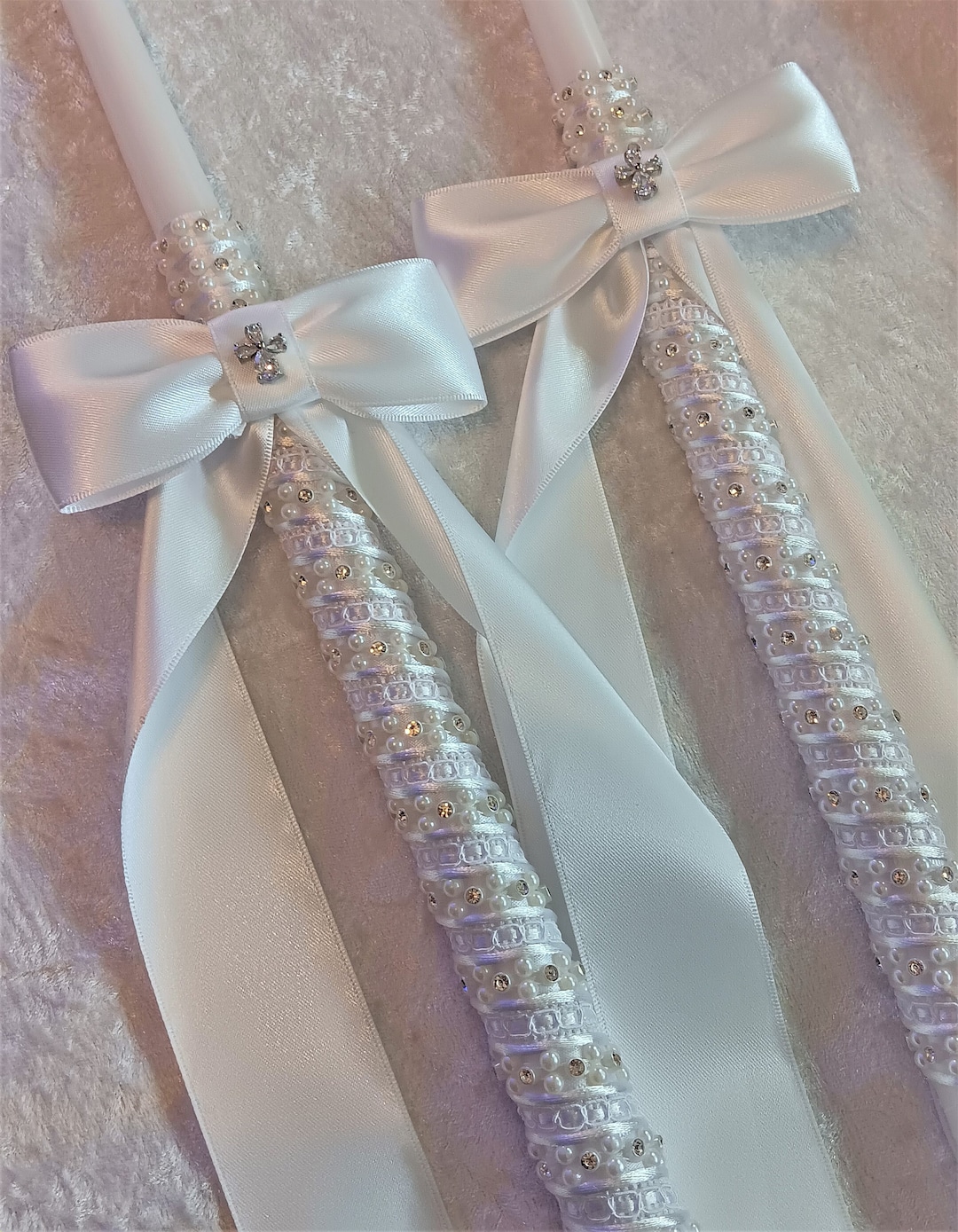 Baptism Candle Set, Greek Lambades, Lambada, Orthodox Baptism Candles ...