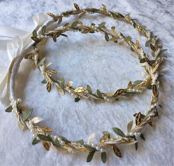 Gold Leaf Stefana Crowns Greek Orthodox Stefana Stephana - Etsy