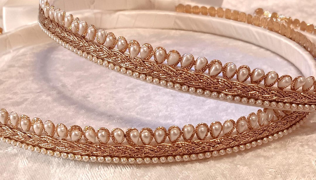 Greek Stefana Crowns, Orthodox Wedding Stefana, Gold Pearl Stefana ...