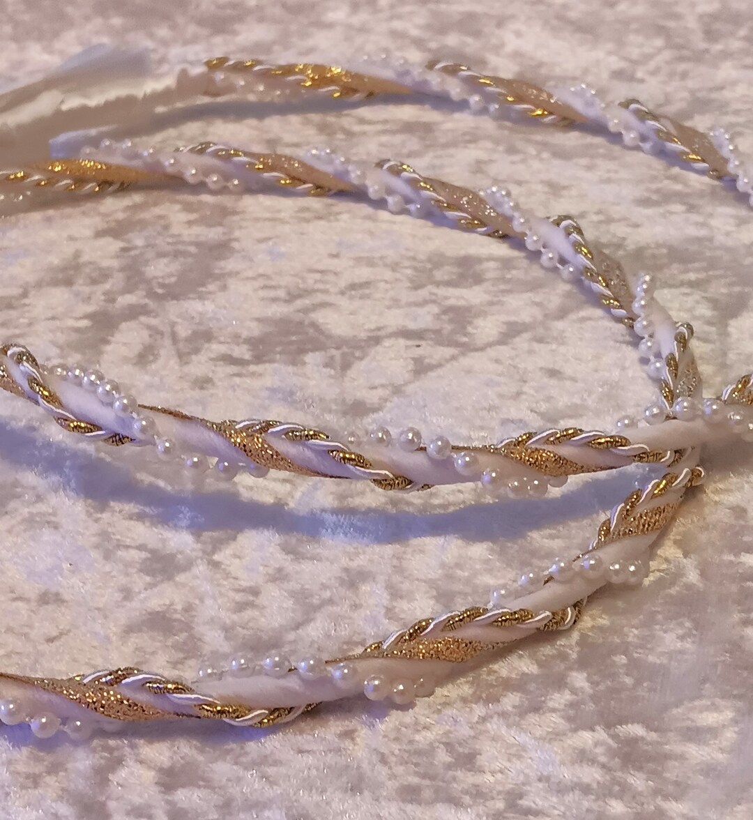 Greek Stefana, White Orthodox Wedding Crowns, Twisted Crowns, Greece ...