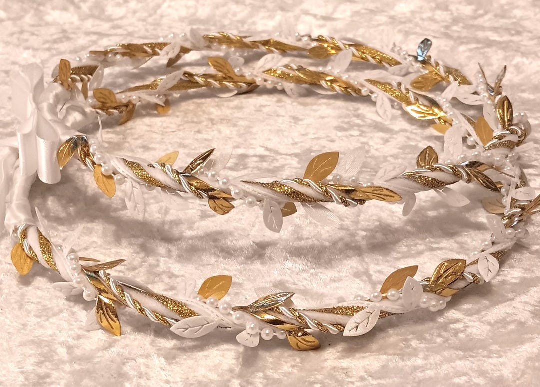 Gold Leaf Stefana Crowns, Greek Orthodox Stefana, Stephana Greece ...