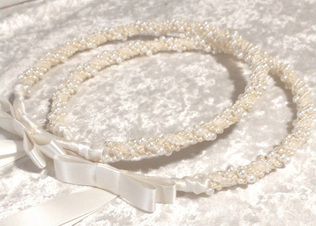 Ivory Pearl Stefana Crowns, Greek Wedding Crowns, Wedding Stefana ...