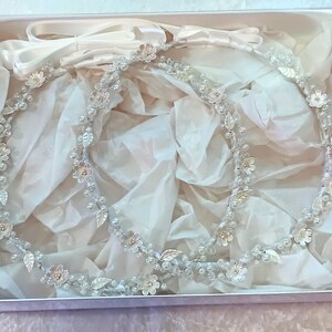 Olive Leaf Stefana Crowns, Ivory Silver Greek Orthodox Stefana ...