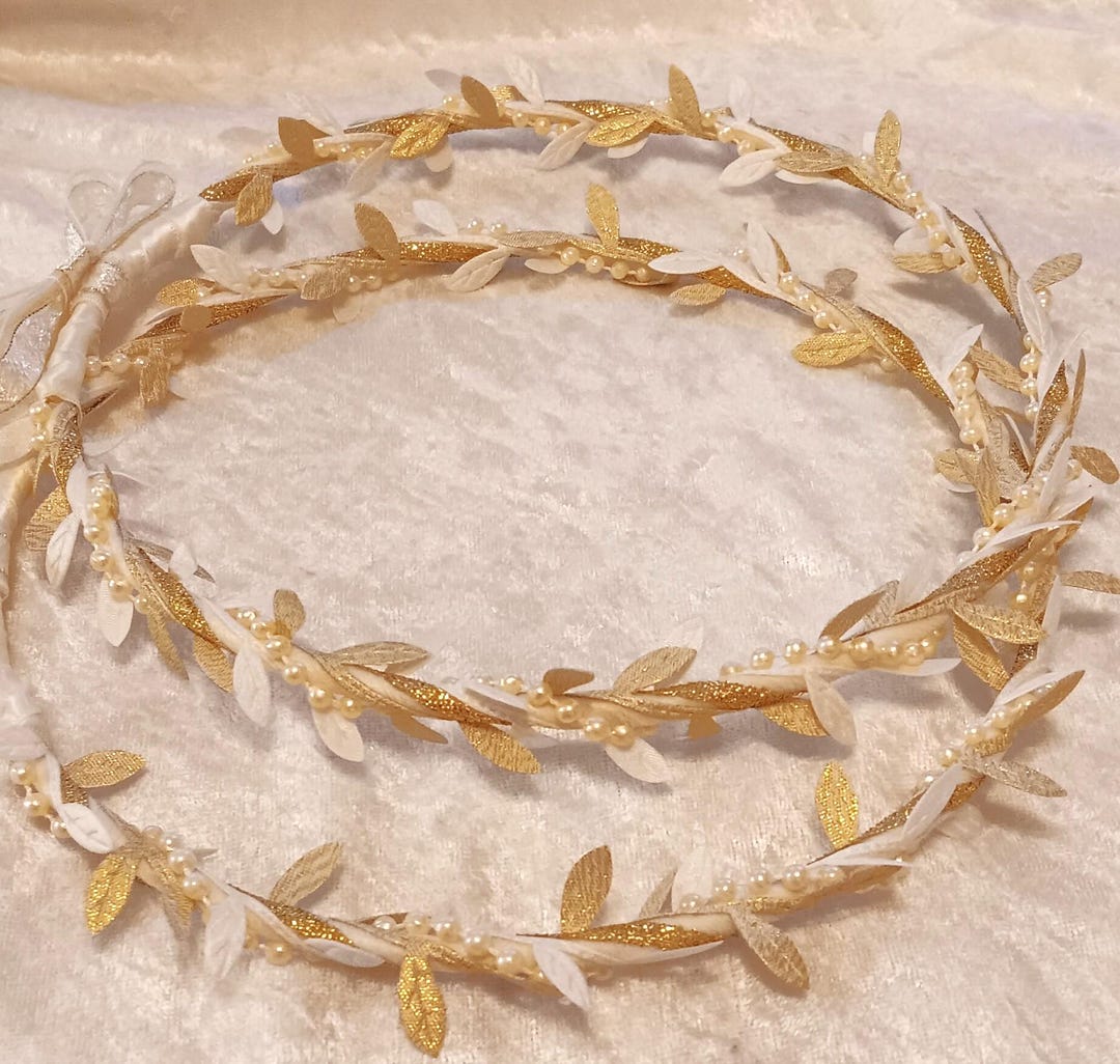 Stefana Crowns Gold Leaf, Greek Orthodox Stefana, Stephana Greece ...