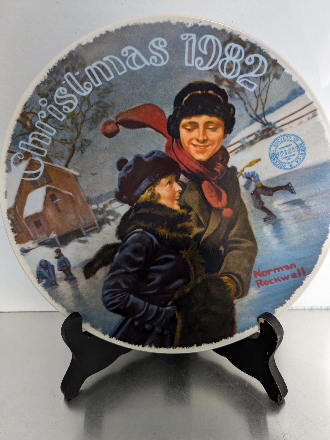 1982 Norman Rockwell Christmas Plate: Edw Knowles 'christmas Courtship ...