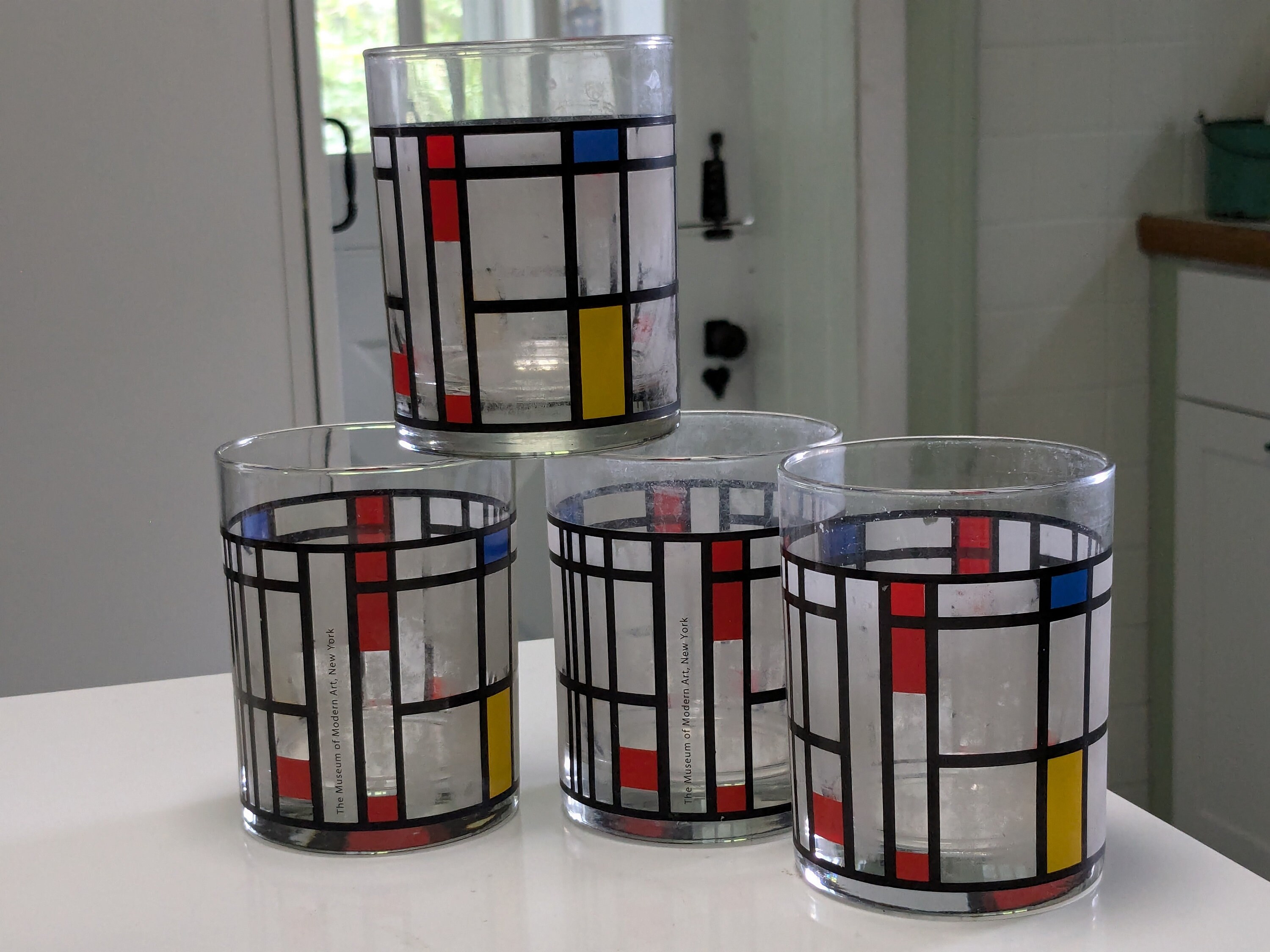 Four Mondrian Rocks Glasses Moma Exhibition 2017 RARE - Etsy