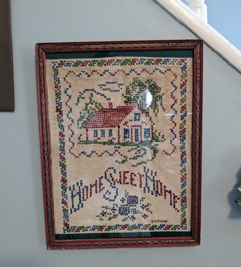 Home Sweet Home Sampler Beautiful Frame Newly Reframed - Etsy
