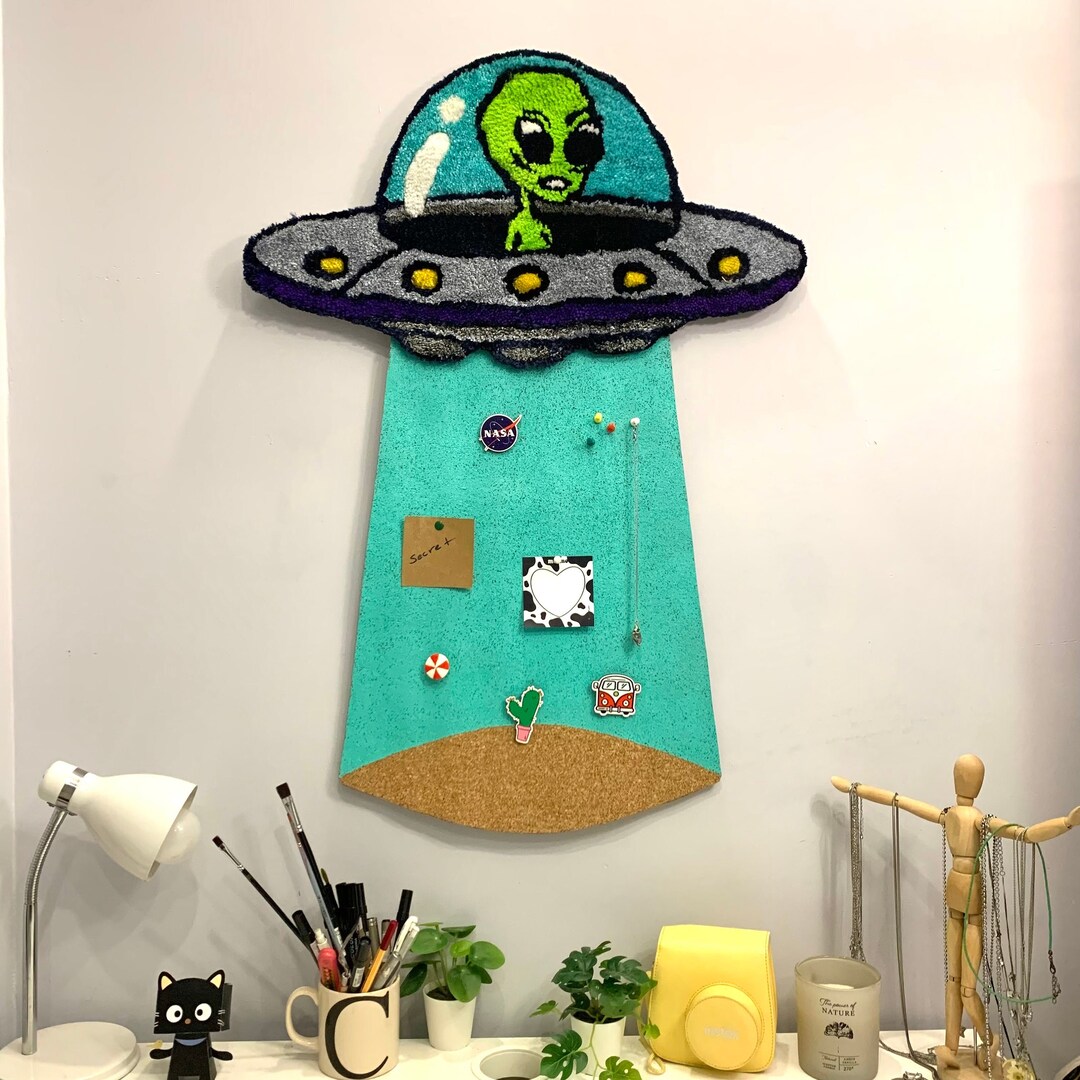 Fun Character Pin Board Framed With Tufted Rug - Etsy