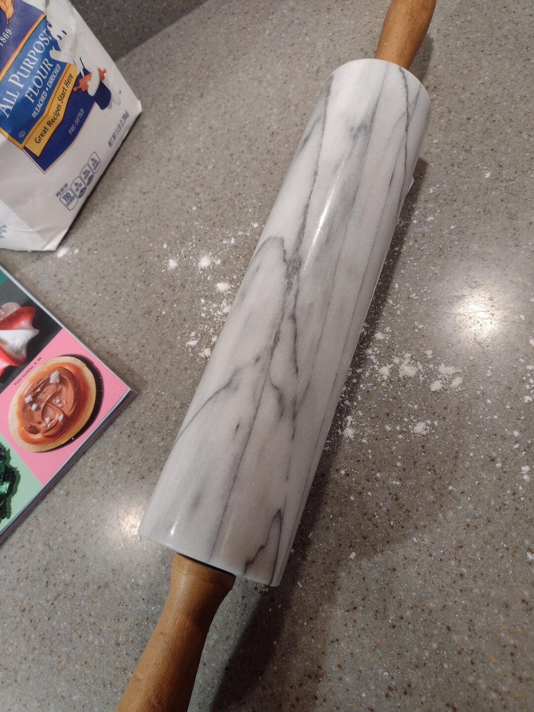 Vintage Marble Stone Rolling Pin - Etsy