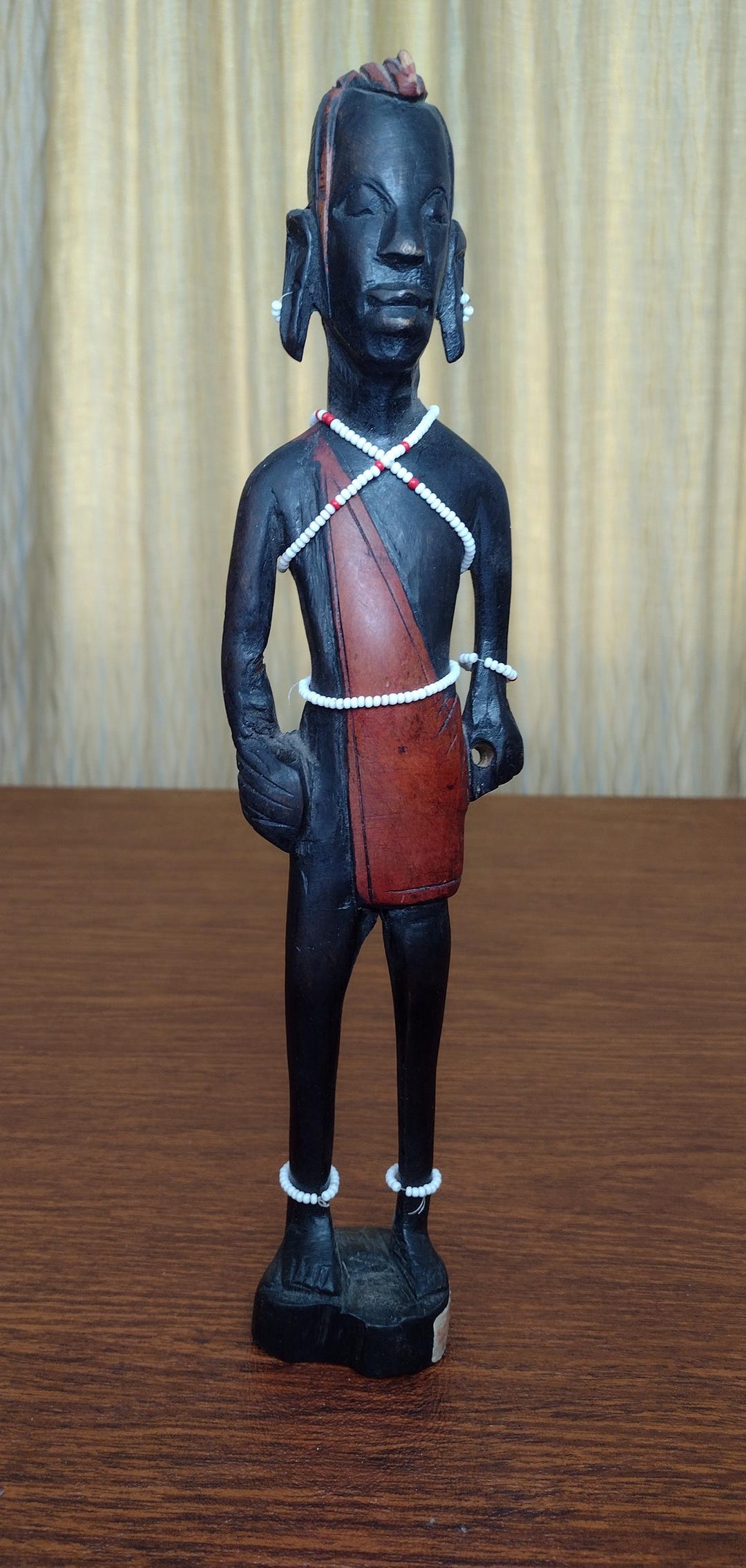 Kenyan Carved Wooden Tribal Figure With Custom Made Jewelry - Etsy
