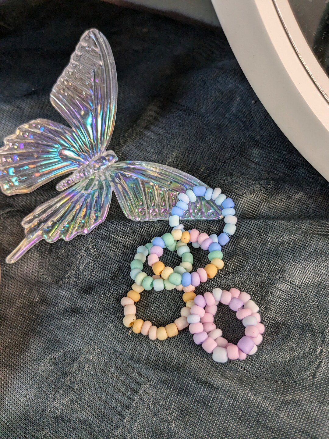 Cute Pastel Colourful Beaded Rings - Etsy