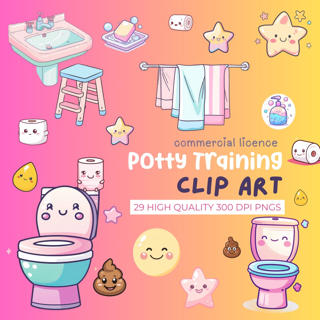 Potty Training Clip Art, Toilet Training, Digital Download, Kids Reward ...