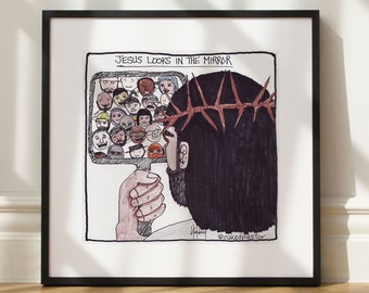 Jesus Mirror Art - Etsy
