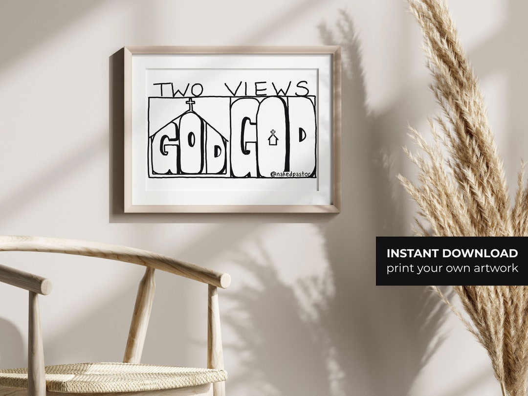 Two Views of God and Church Printable Religious Art | Christian Wall ...