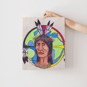 Indigenous Christ Portrait, Printable Standing Rock Art, First Nations ...