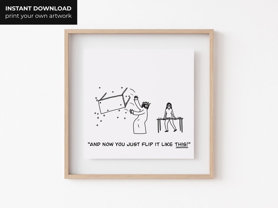 Jesus Flipping Tables Cartoon Print: Social Justice Art (digital ...