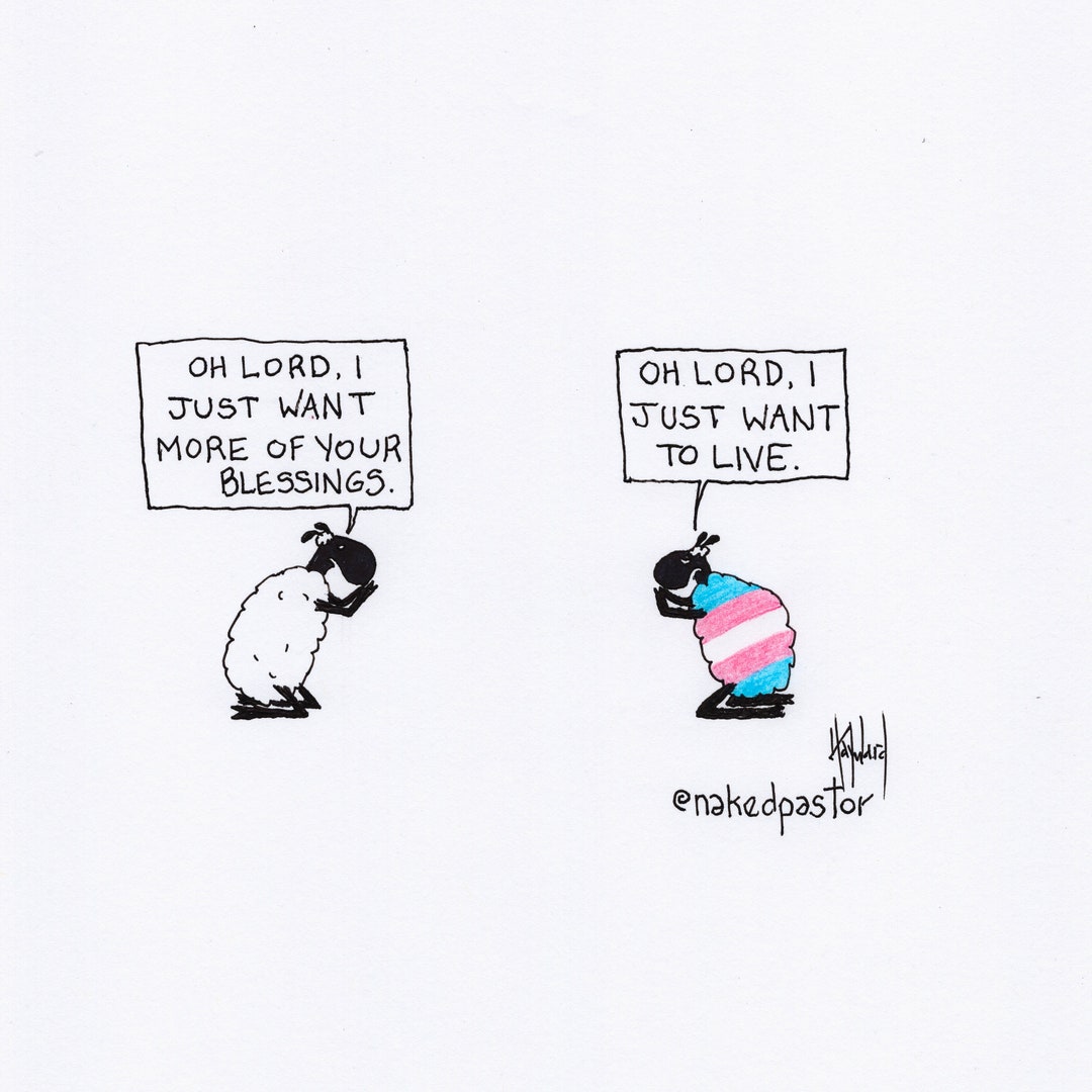 I Just Want to Live Trans Sheep Cartoon, LGBTQ Cartoon, LGBTQ Art ...