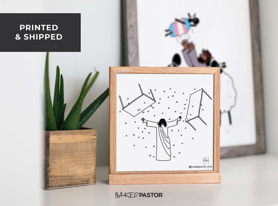 Matthew 21 12, Jesus Flipping Tables Wall Art, Christ Cleanses the ...